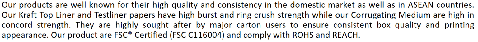 Paper - GS Paperboard & Packaging Sdn Bhd